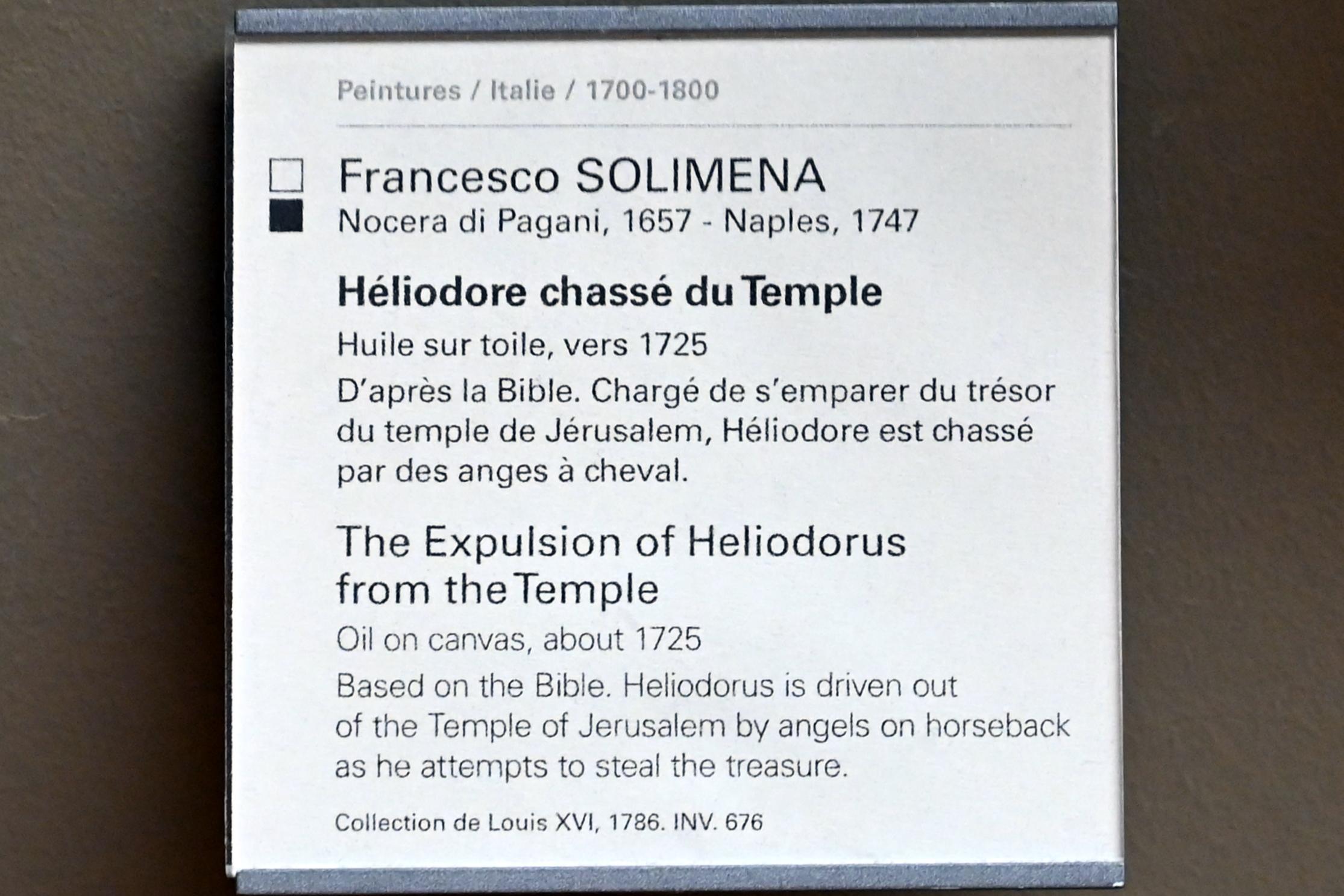 Die Vertreibung Heliodors aus dem Tempel, Francesco Solimena, um 1725